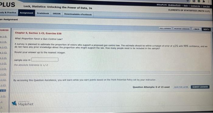 Solved PLUS Lock, Statistics: Unlocking the Power of Data, | Chegg.com