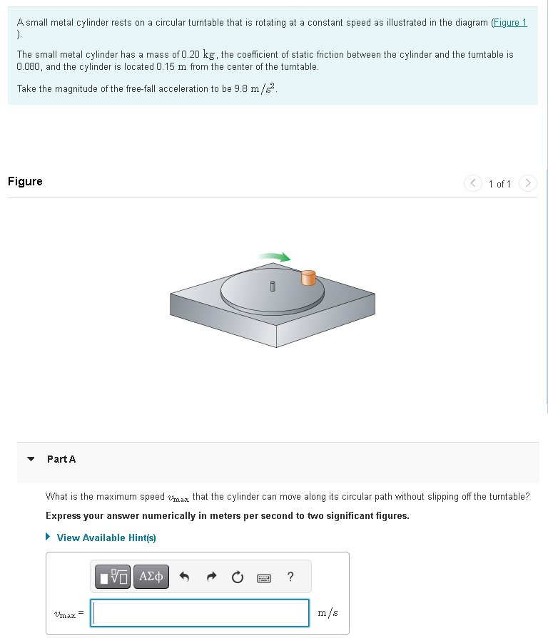 Solved What is the maximum speed vmax The small metal | Chegg.com