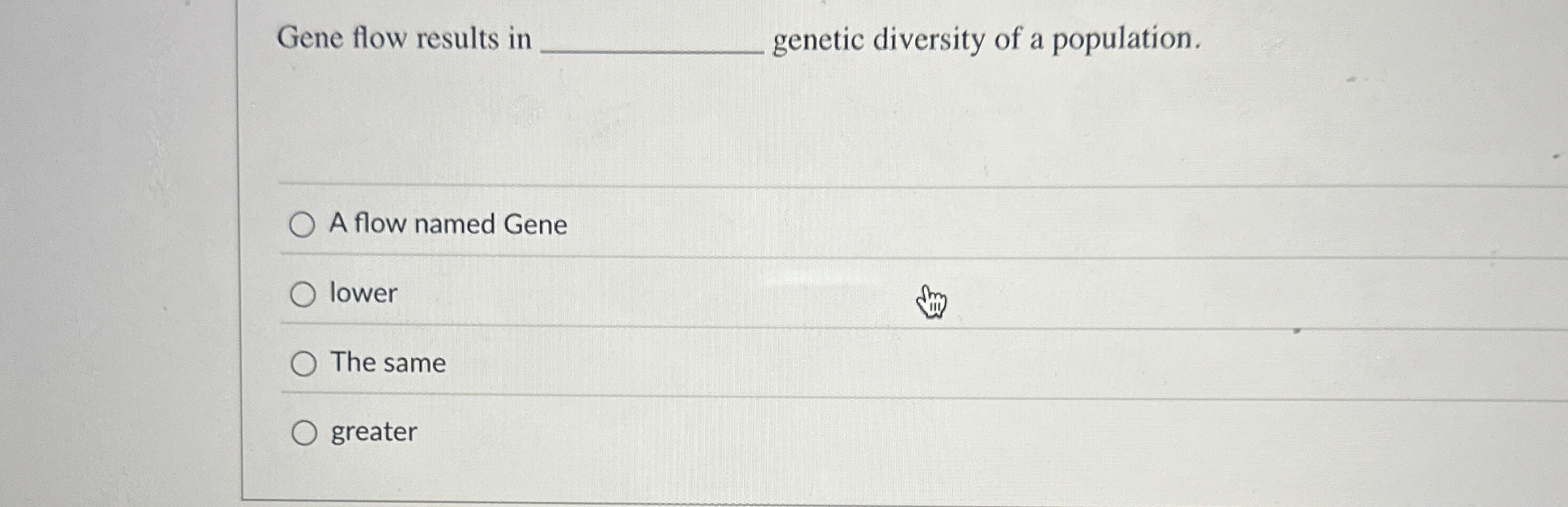Solved Gene flow results ingenetic diversity of a | Chegg.com