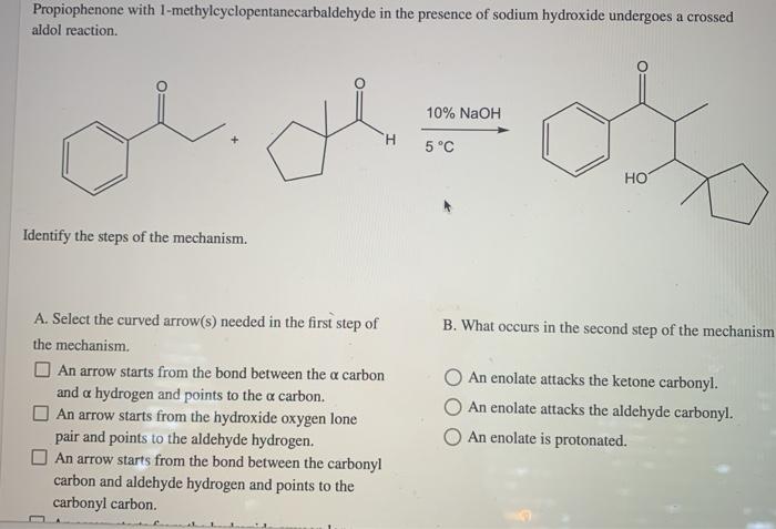 Solved Propiophenone with 1-methylcyclopentanecarbaldehyde | Chegg.com