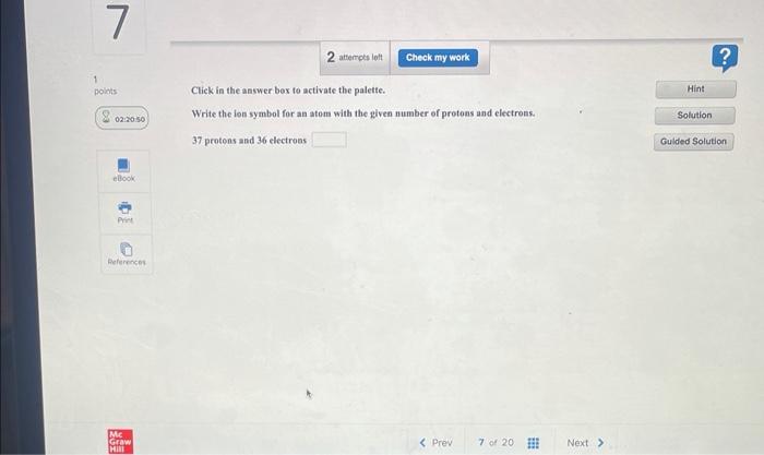 Solved Cliek in the answer box to activate the palette. | Chegg.com