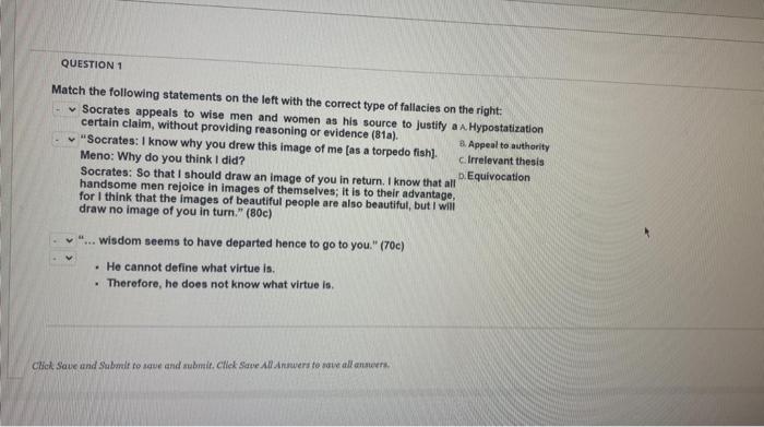 Match the following statements on the left with the | Chegg.com