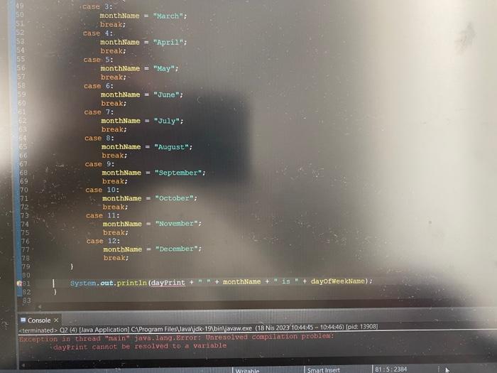 Solved task and my code it gives an error with dayPrint what | Chegg.com
