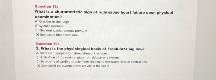 Solved Question 18: What is a characteristic sign of | Chegg.com