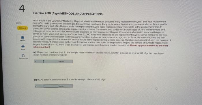 Exercise 9,30 (Algo) METHODS AND APPLICATIONS In an | Chegg.com