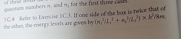 Solved 1C. 4 ﻿Refer to Exercise 1C.3. ﻿If one side of the | Chegg.com
