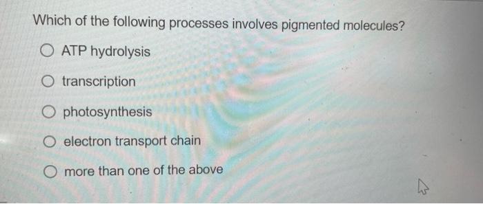 Solved Which of the following processes involves pigmented | Chegg.com