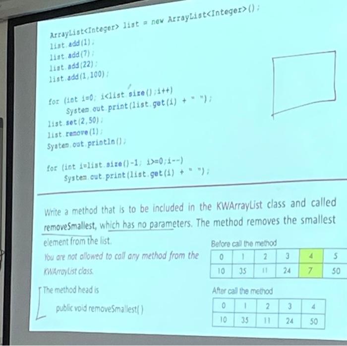 Solved Write a method that is to be included in the | Chegg.com
