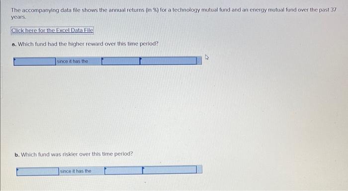The accompanying data file shows the annual returns | Chegg.com