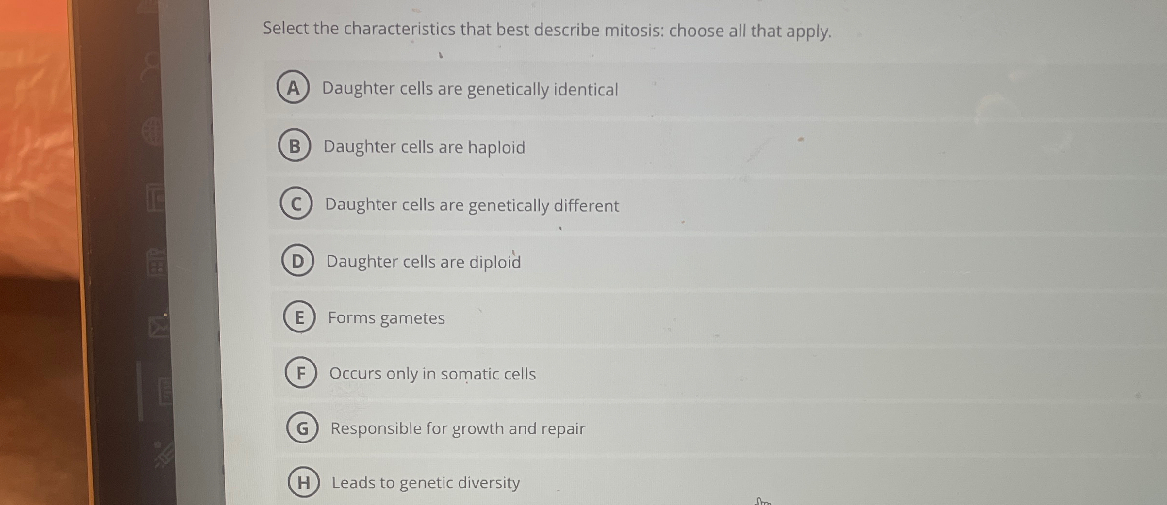 Solved Select the characteristics that best describe | Chegg.com