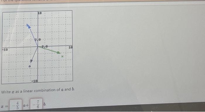 Solved Write x as a linear combination of a and b. | Chegg.com