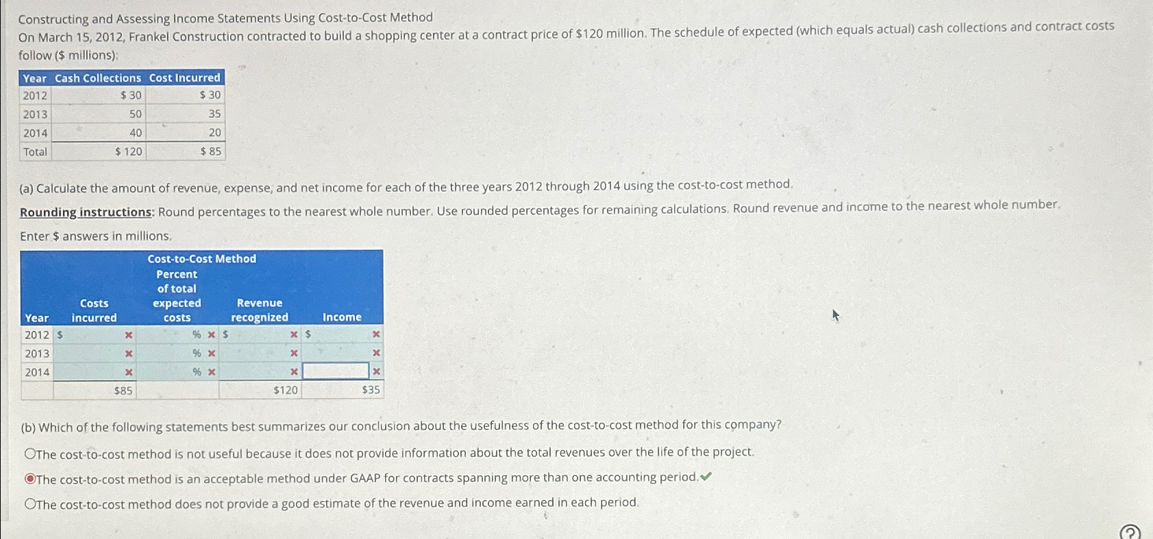 Solved Constructing and Assessing Income Statements Using | Chegg.com