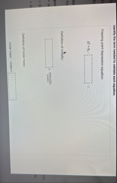 Solved Identity the term needed to validate each | Chegg.com
