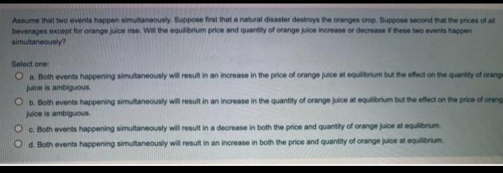 Solved Assume that two events happen simultaneously. Suppone | Chegg.com