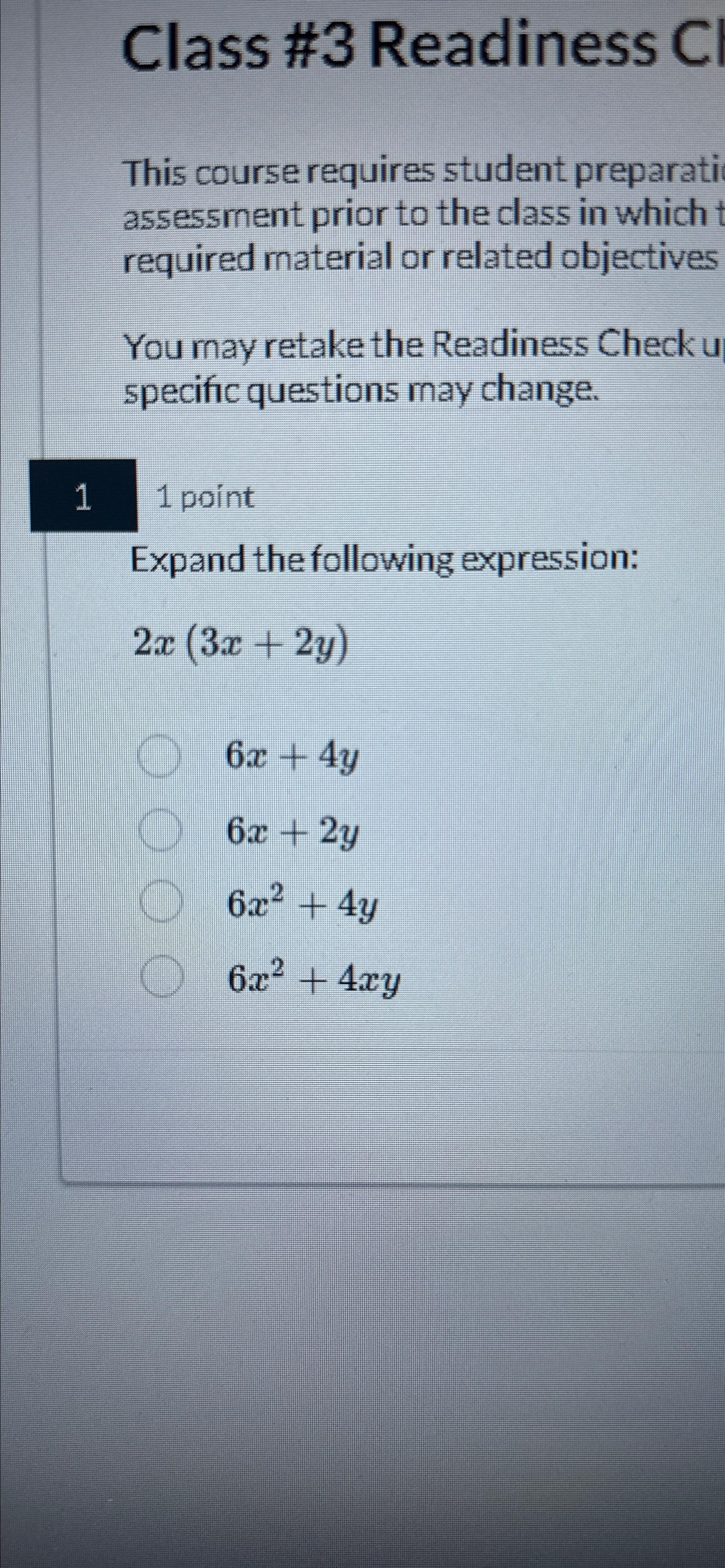 Solved Class #3 ﻿Readiness ClThis course requires student | Chegg.com