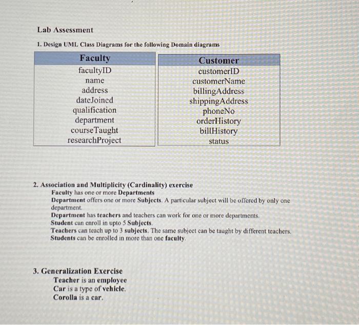 Solved 1. Design UML Class Diagrams for the following Domain | Chegg.com
