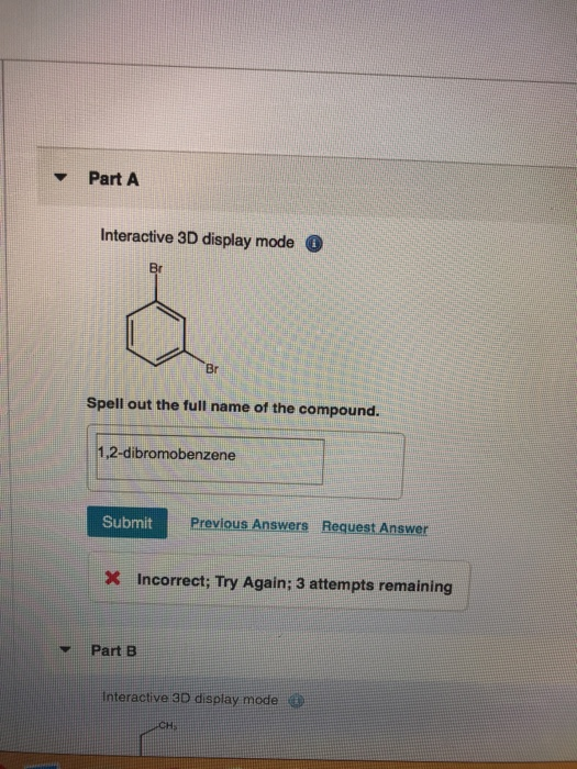 Solved Part A Interactive 3D display mode 0 Br Br Spell out | Chegg.com