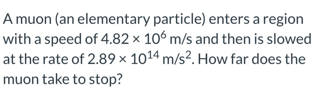 Solved A muon (an elementary particle) ﻿enters a region with | Chegg.com