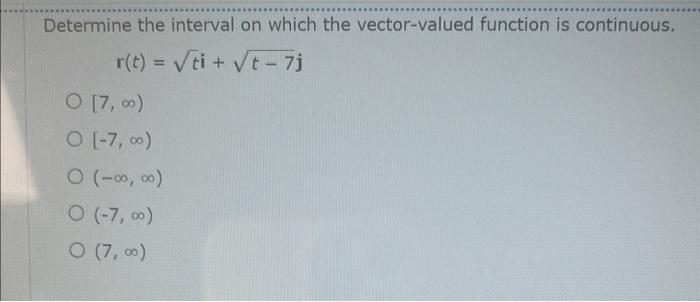 Solved Determine the interval on which the vector-valued | Chegg.com