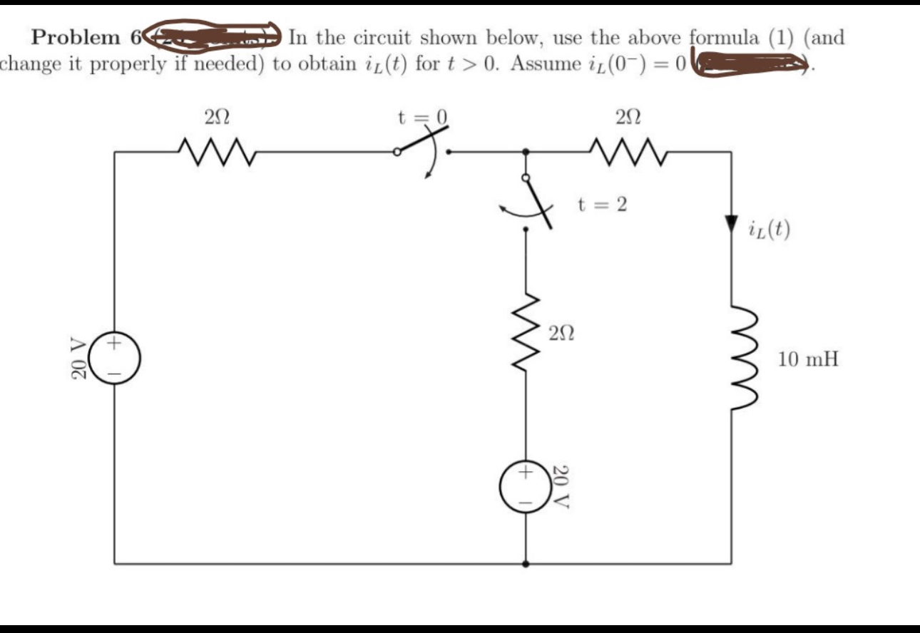 Solved Problem 6 ﻿In the circuit shown below, use the above | Chegg.com