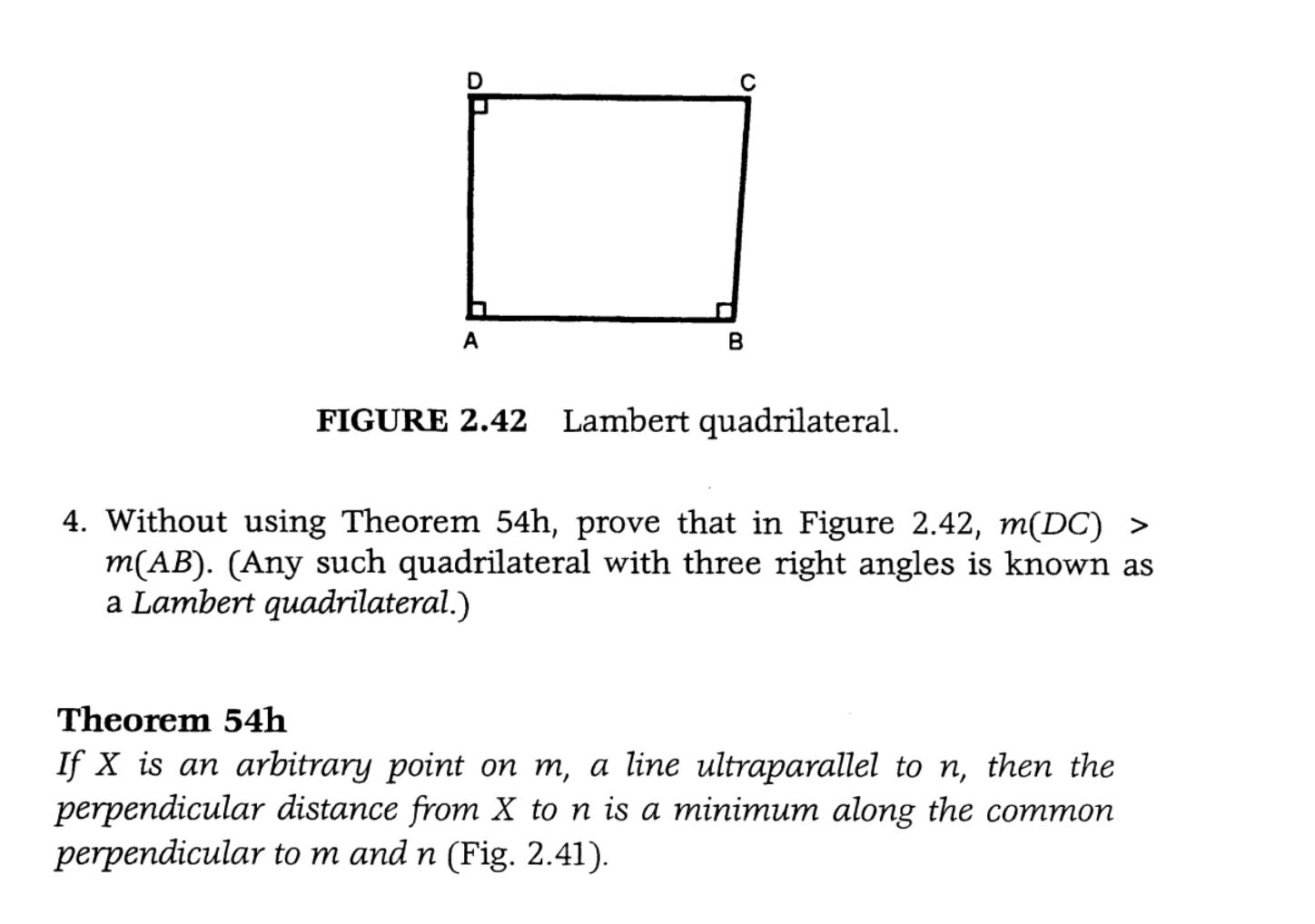 Solved FIGURE 2.42 ﻿Lambert quadrilateral.4. ﻿Without using | Chegg.com