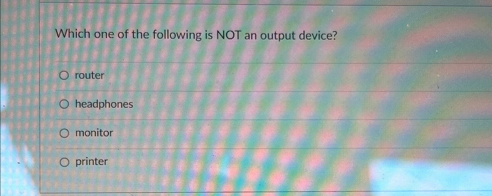 Solved Which one of the following is NOT an output | Chegg.com
