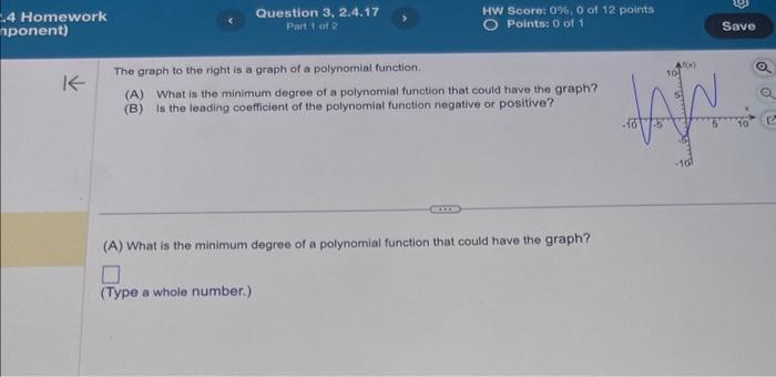 Solved The graph to the right is a graph of a polynomial | Chegg.com