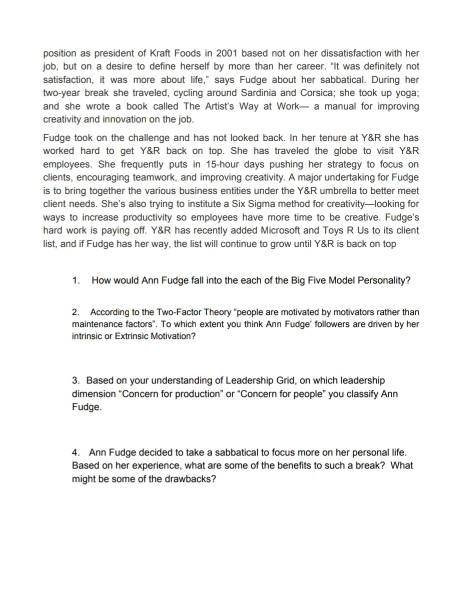 Solved Lessons on Leadership from Ann Fudge How do you | Chegg.com