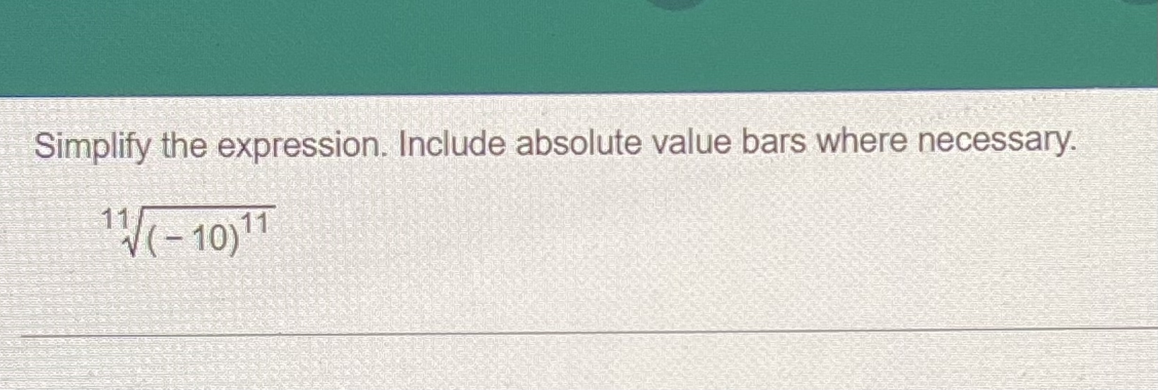 Solved Simplify the expression. Include absolute value bars | Chegg.com