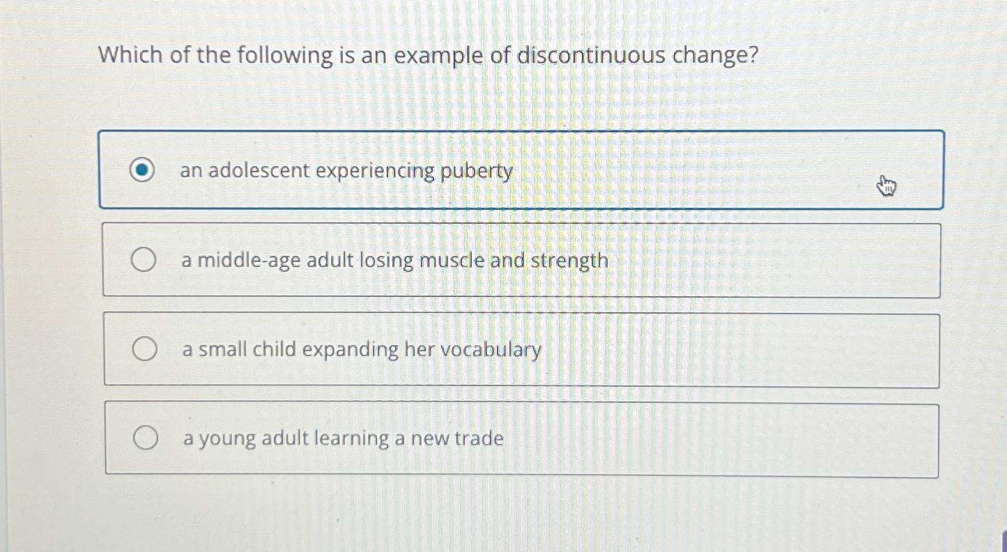 Solved Which of the following is an example of discontinuous | Chegg.com