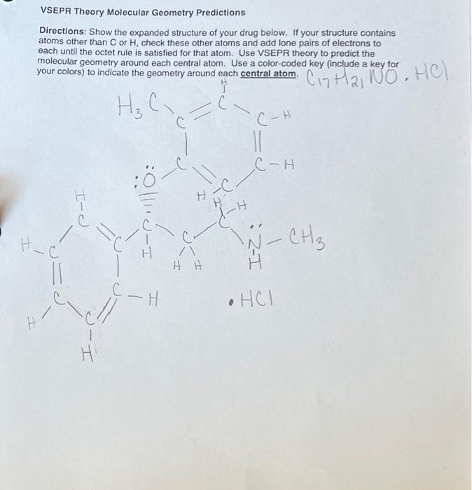 Solved VSEPR Theory Molecular Geometry Predictions | Chegg.com
