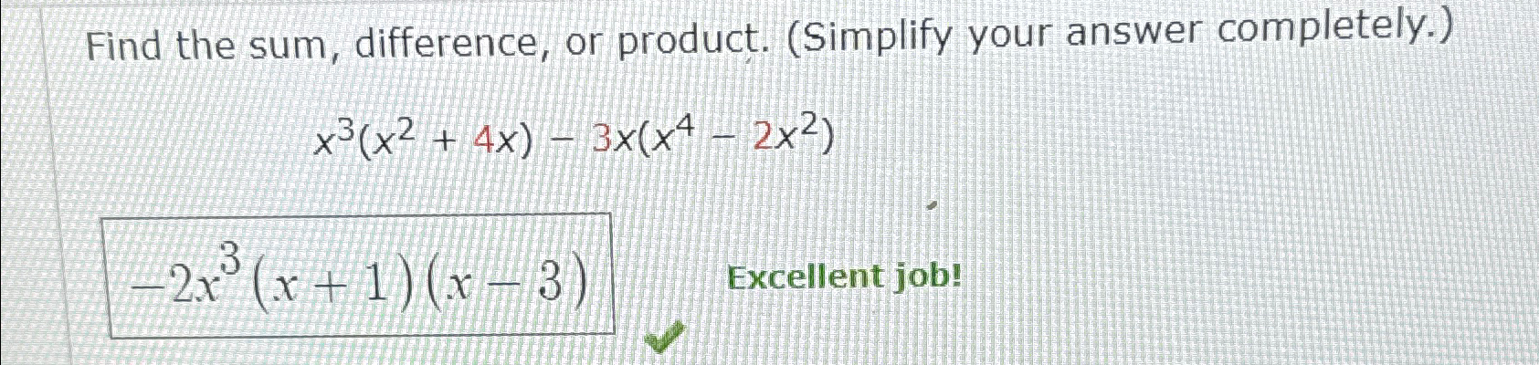 Solved Find the sum, difference, or product. (Simplify your | Chegg.com