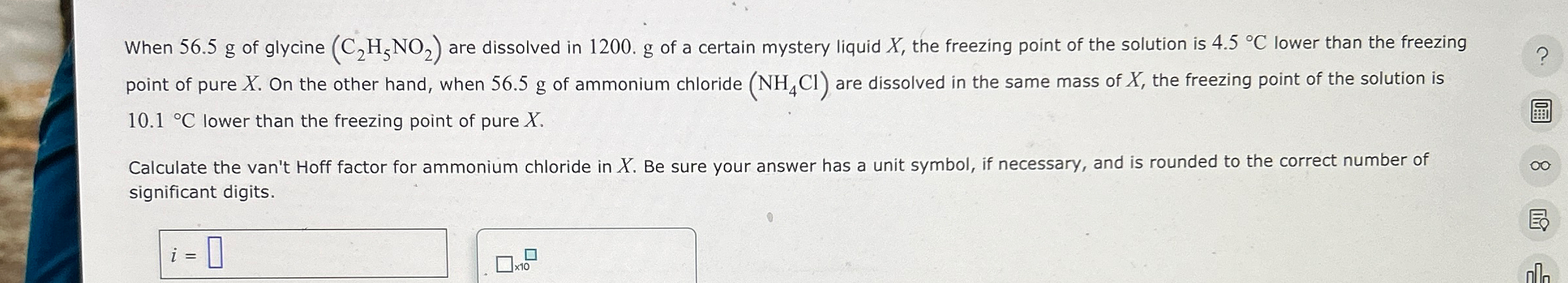 Solved When 56.5g ﻿of glycine (C2H5NO2) ﻿are dissolved in | Chegg.com