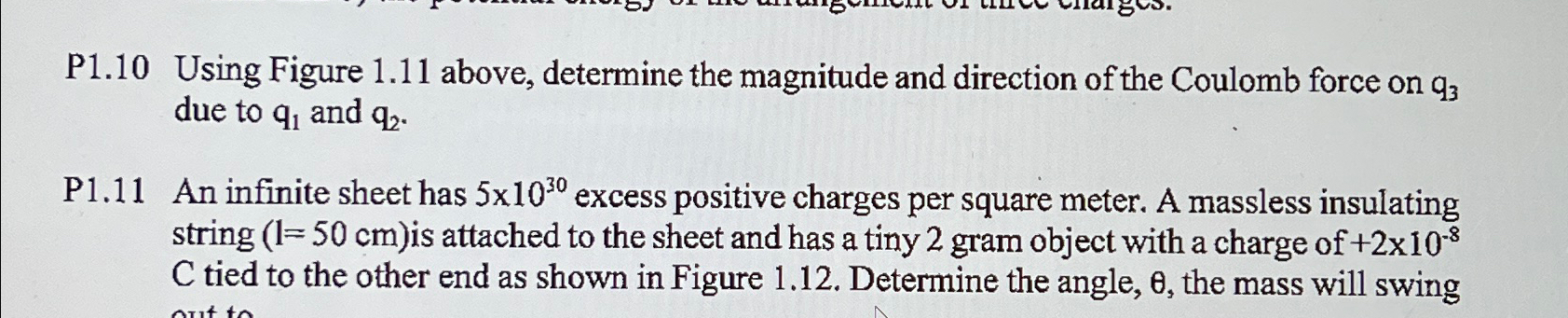 Solved P1.10 ﻿Using Figure 1.11 ﻿above, determine the | Chegg.com