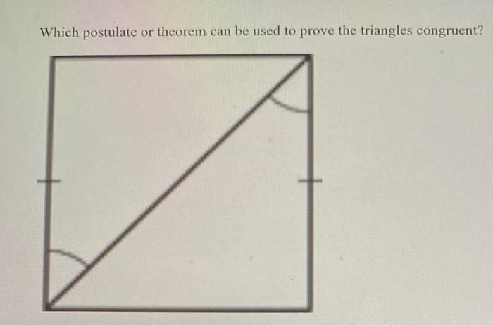 Solved Which postulate or theorem can be used to prove the | Chegg.com