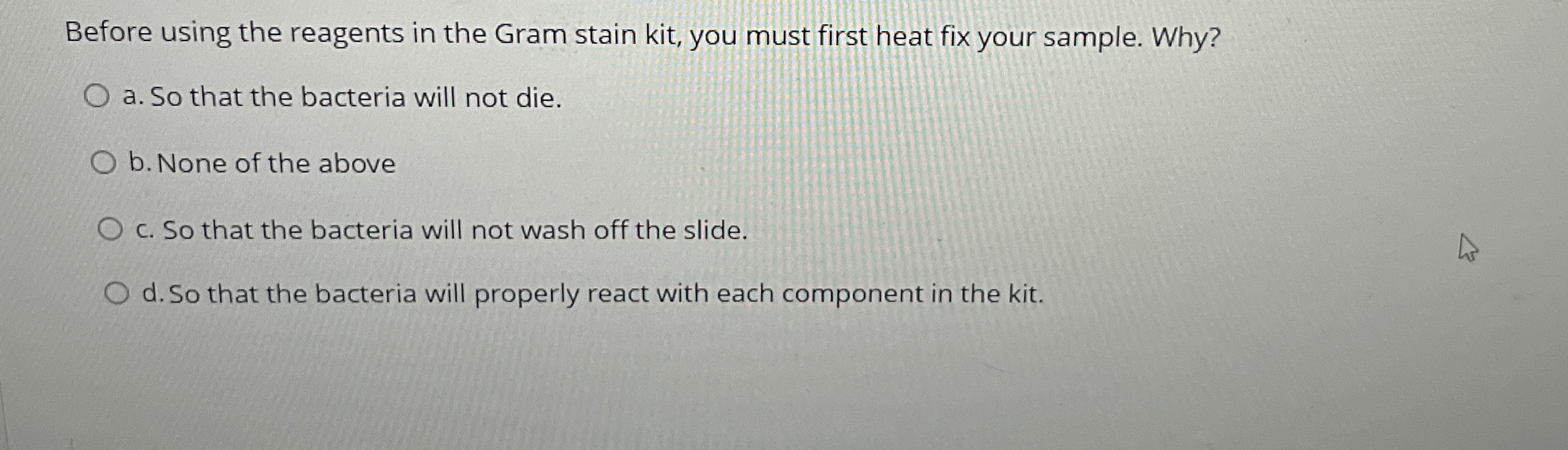 Solved Before using the reagents in the Gram stain kit, you | Chegg.com