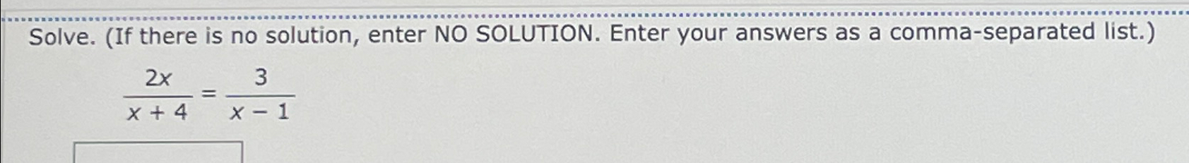Solved Solve. (If there is no solution, enter NO SOLUTION. | Chegg.com