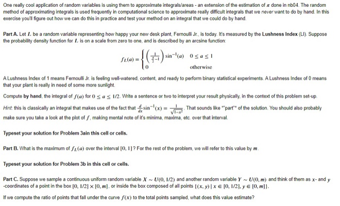 Solved One really cool application of random variables is | Chegg.com