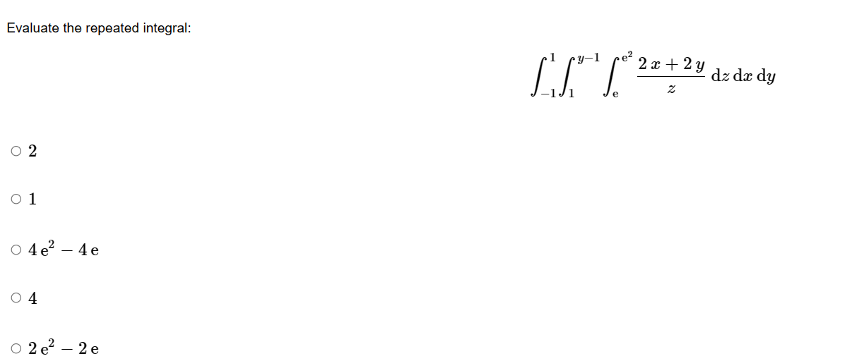 Solved Evaluate the repeated | Chegg.com