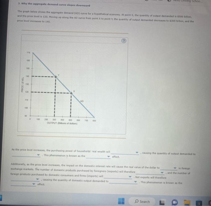 Solved 3. Why the aogregate demand curve slopes dewnward The | Chegg.com