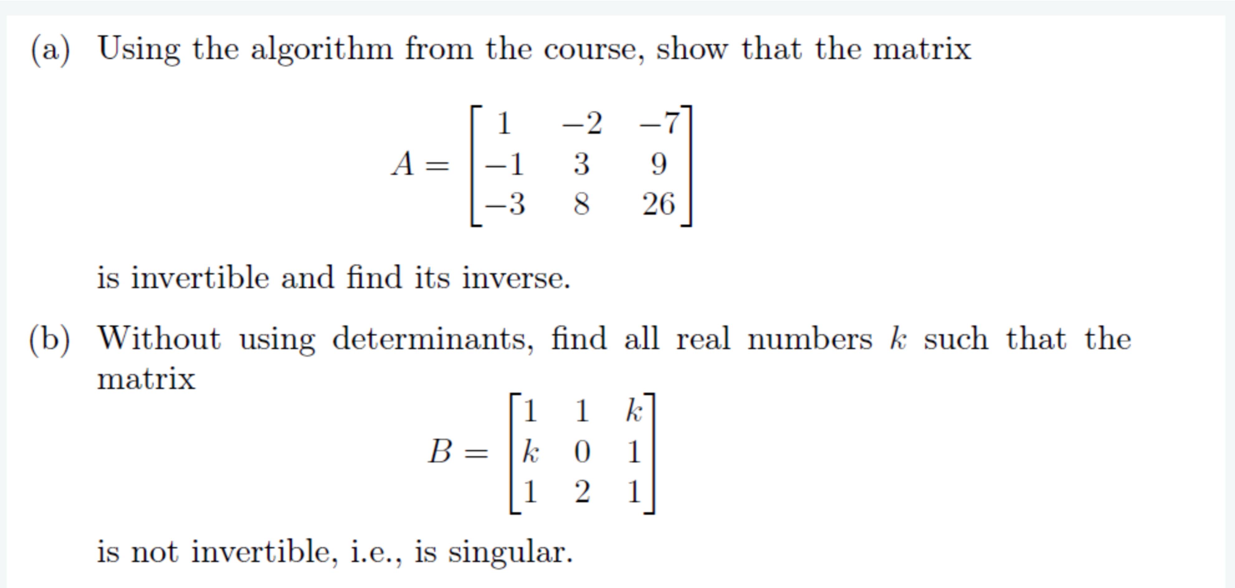 Solved (a) ﻿Using the algorithm from the course, show that | Chegg.com