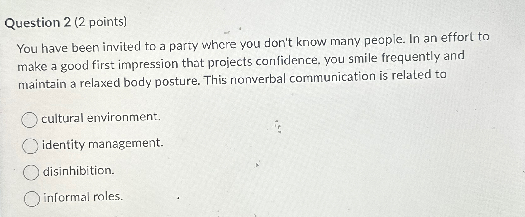 Solved Question 2 (2 ﻿points)You have been invited to a | Chegg.com