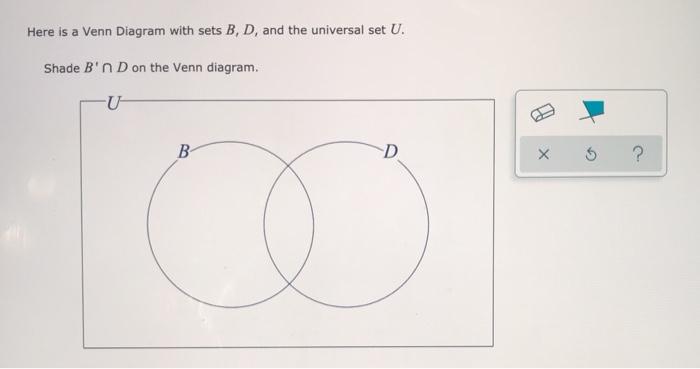 Solved Here is a Venn Diagram with sets B, D, and the | Chegg.com