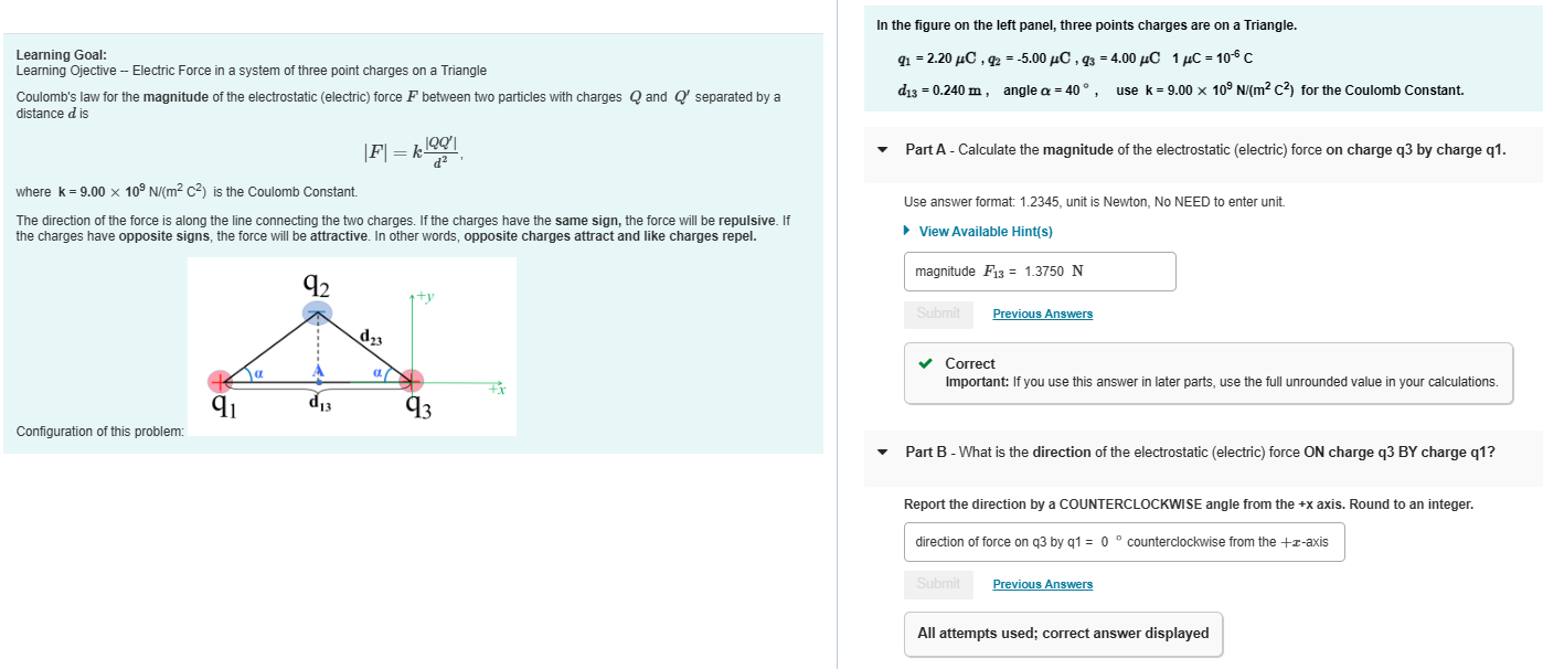 Solved Learning Goal:Learning Ojective - ﻿Electric Force in | Chegg.com