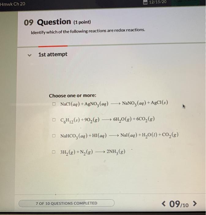 Solved Hmwk Ch 20 12/15/20 09 Question (1 point) Identify | Chegg.com