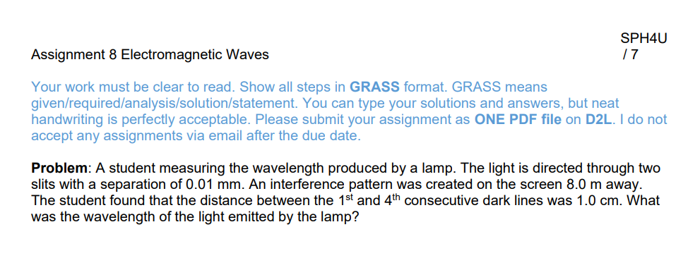 Solved Assignment 8 ﻿Electromagnetic WavesYour work must be | Chegg.com