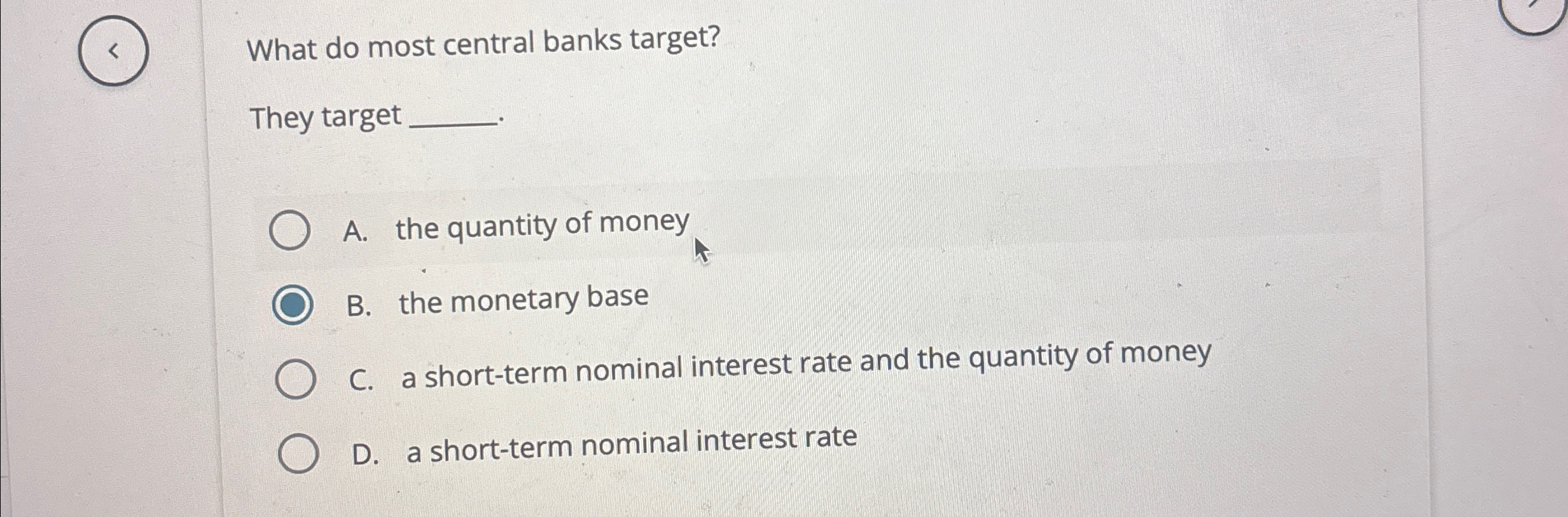 Solved What do most central banks target?They targetA. ﻿the | Chegg.com