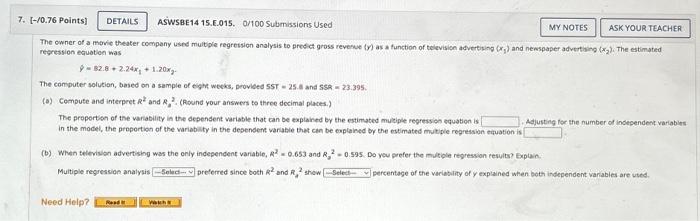 Solved The owner of a movie theater coenpany used multiple | Chegg.com