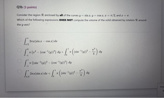 [Solved]: Consider the region R enclosed by all of the curv