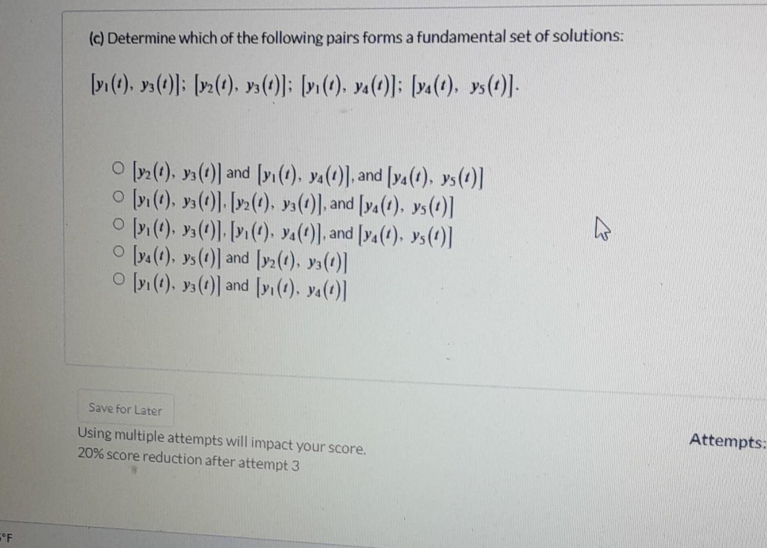 (c) Determine which of the following pairs forms a | Chegg.com